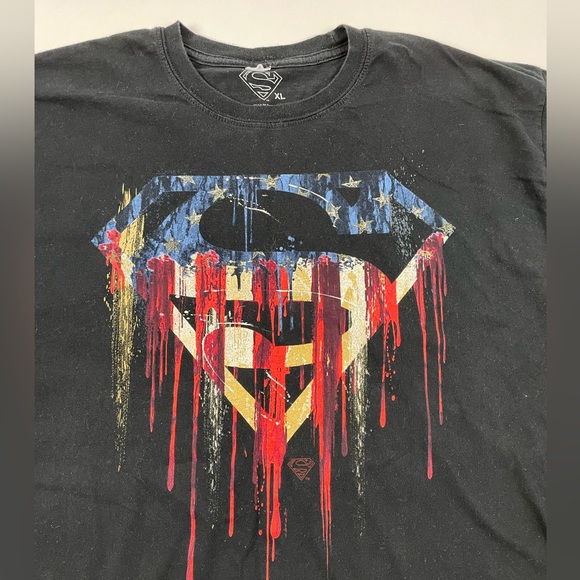 DC Comics | Shirts | Dc Comics Dripping Superman Logo Graphic Tshirt ...